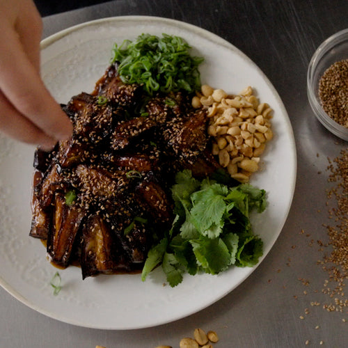 Shallow Fried Aubergines with a Pepper Tamari Glaze · Noma Projects